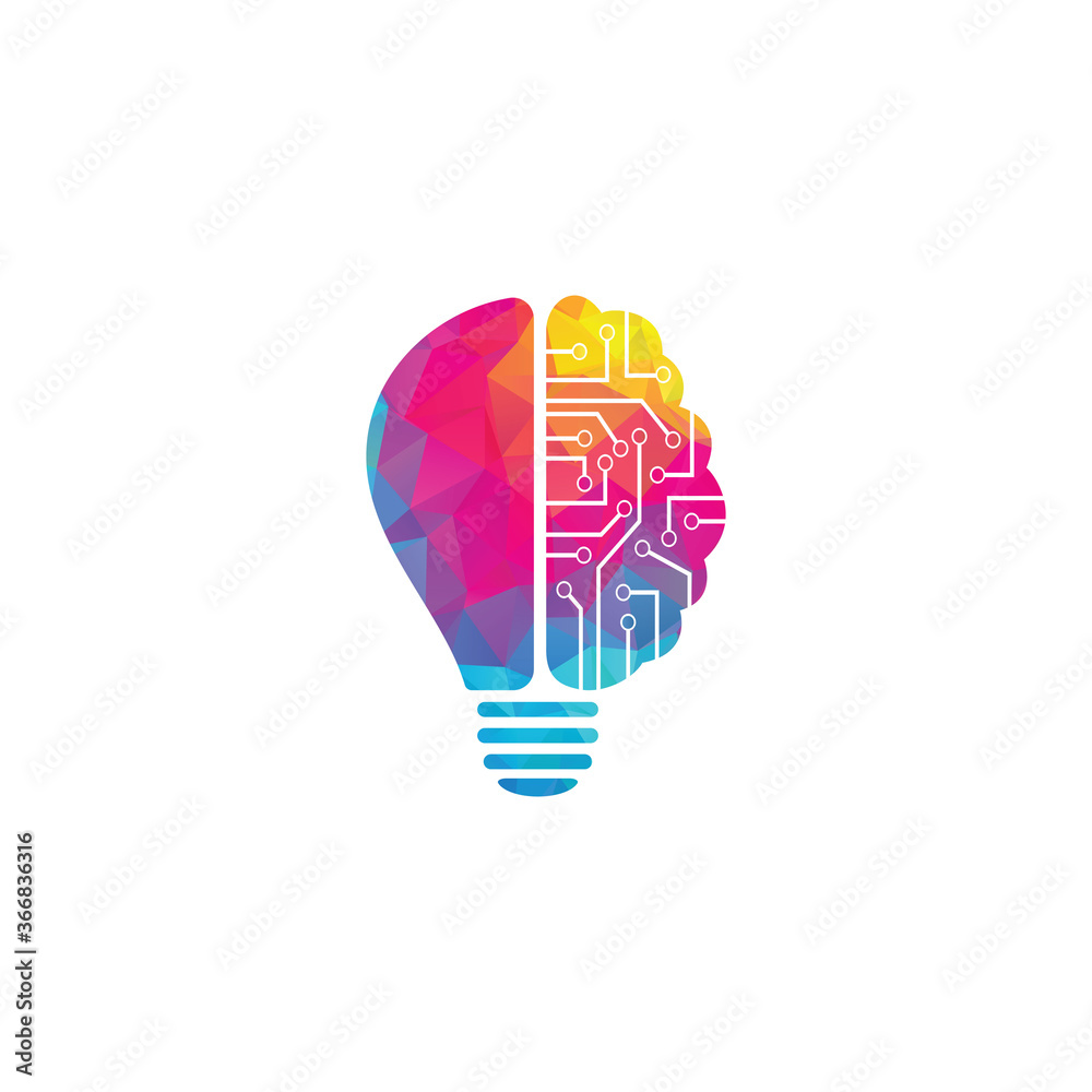 Brain bulb icon symbol design. creative idea logo designs template ...