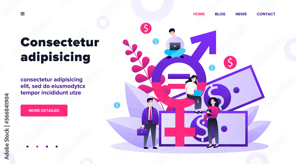 Employees gender salary equality. Business people with laptop working ...