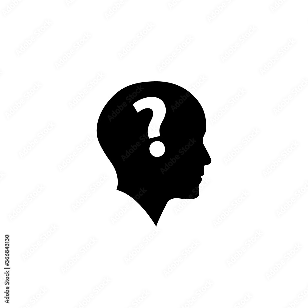 Head side view with question mark icon vector Stock Vector | Adobe Stock