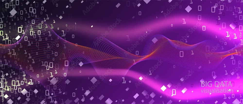 Lightning Tech Vector Presentation. Purple Blue Pink Background. Matrix ...