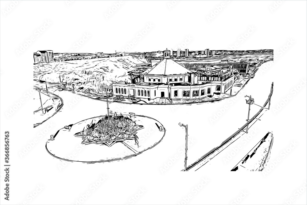 Building with landmark of Aberdeen is a port city in northeast Scotland ...