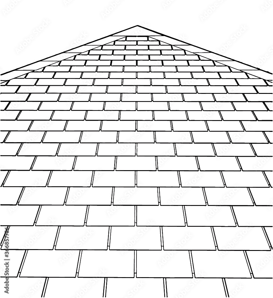 Tile Roof Vector, Illustration Isolated On White Background. A Vector ...