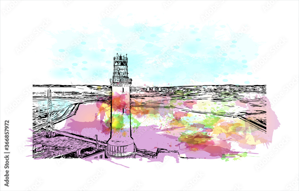 Vecteur Stock Building with landmark of Aberdeen is a port city in ...