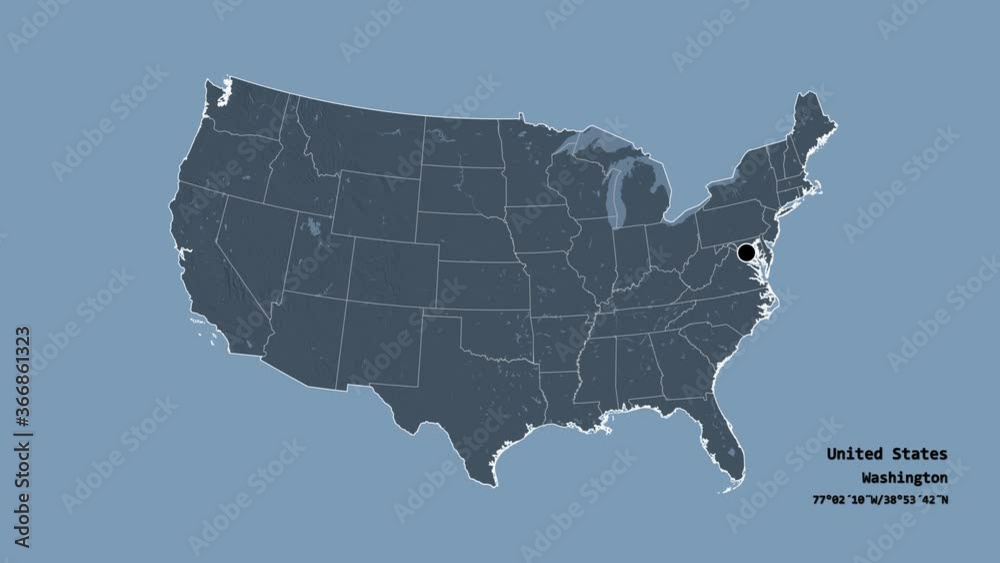 Video „Mississippi, state of United States mainland, with its capital ...