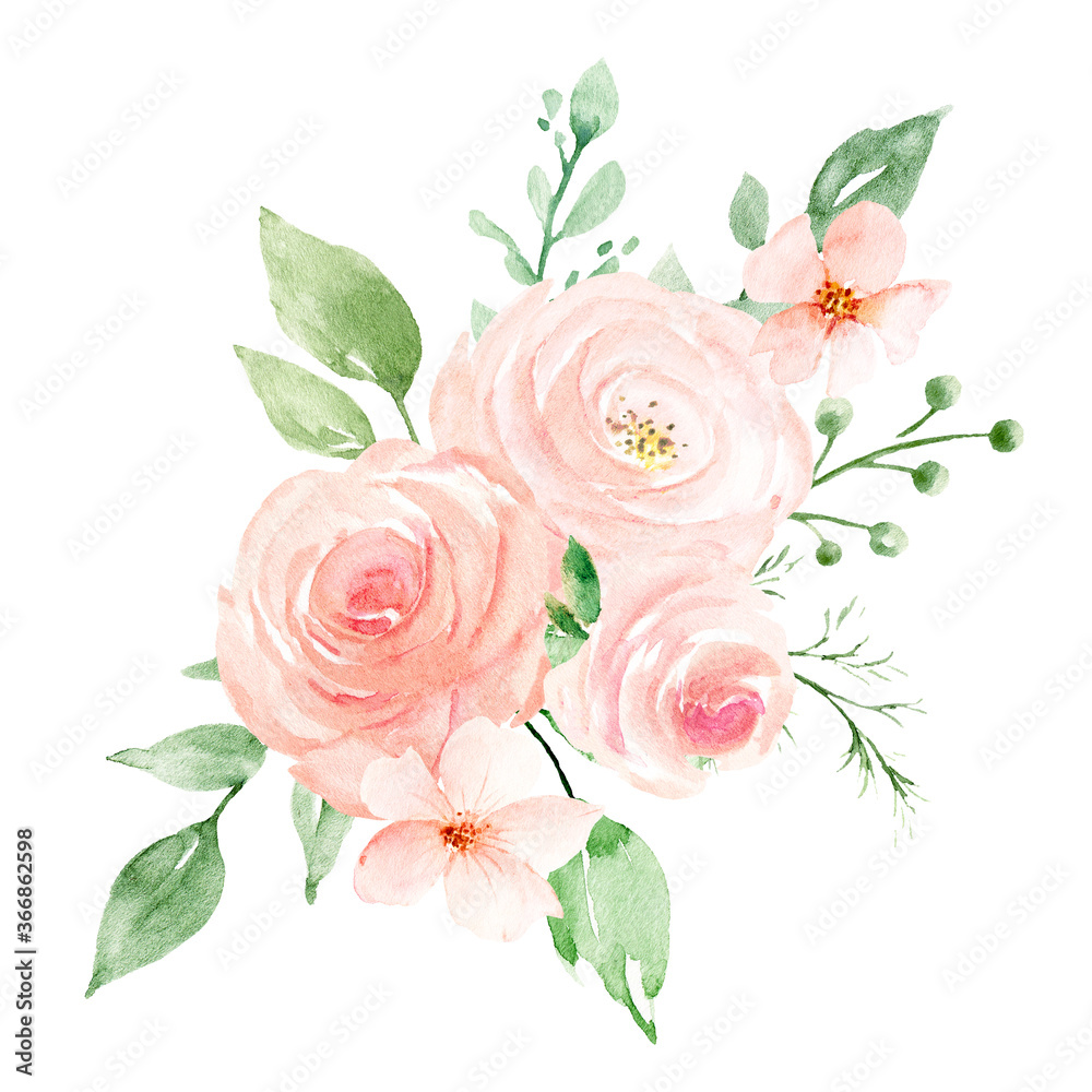 Pink Watercolor Flowers