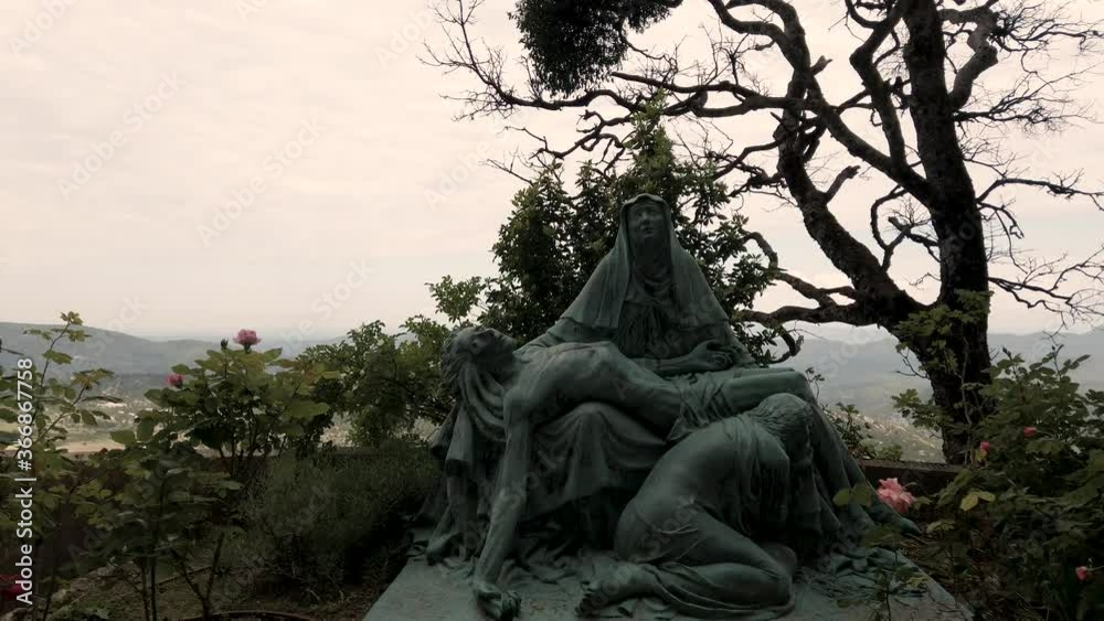 Dolly Backward Shot Of Mary Magdalene and Jesus Christ Status Located ...