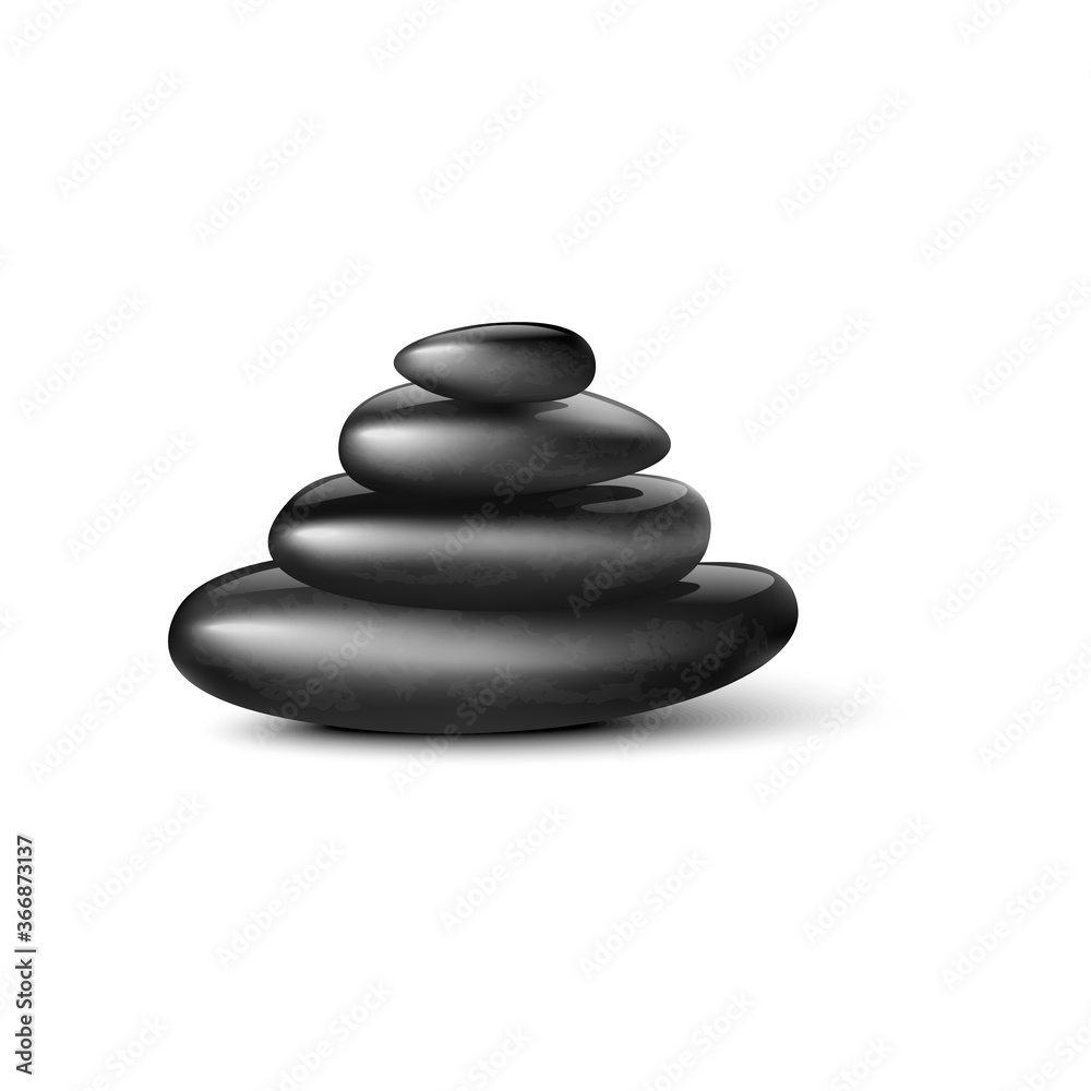 Stacked spa stones or massage rocks realistic vector illustration ...