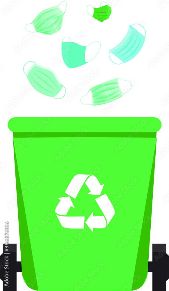 vector file for recycling medical masks Stock Vector | Adobe Stock