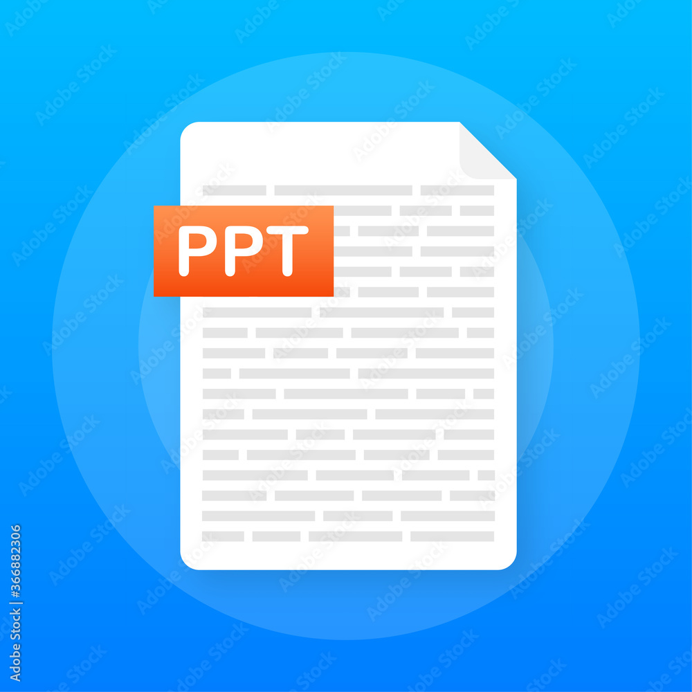 Download PPT button. Downloading document concept. File with PPT label ...