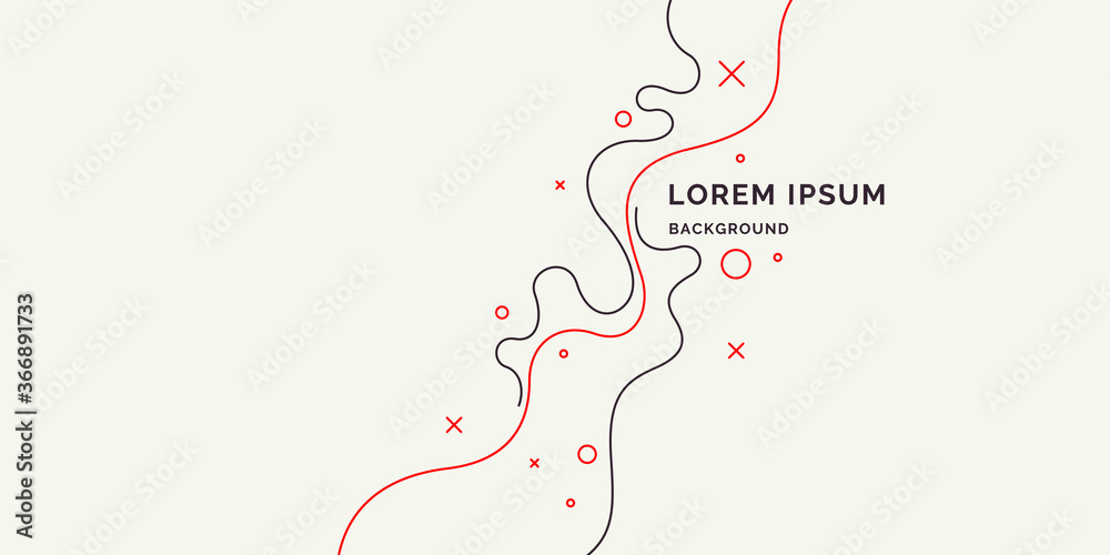 Poster with dynamic waves. Vector illustration in minimal style ...