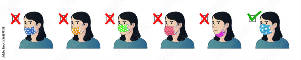 How to wear mask correctly. How to use mask properly. Correct ways to ...