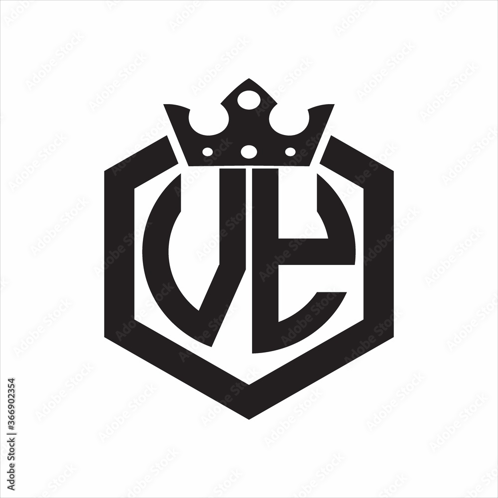 VY Logo monogram rounded by hexagon shape with crown design template on ... VY Logo monogram rounded by hexagon shape with crown design template on ...