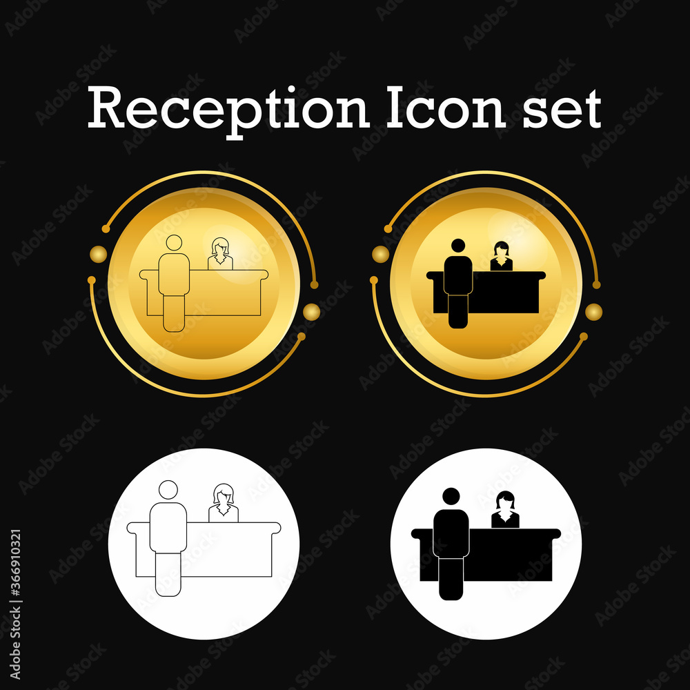 Reception line icon, outline vector sign, linear pictogram isolated on ...