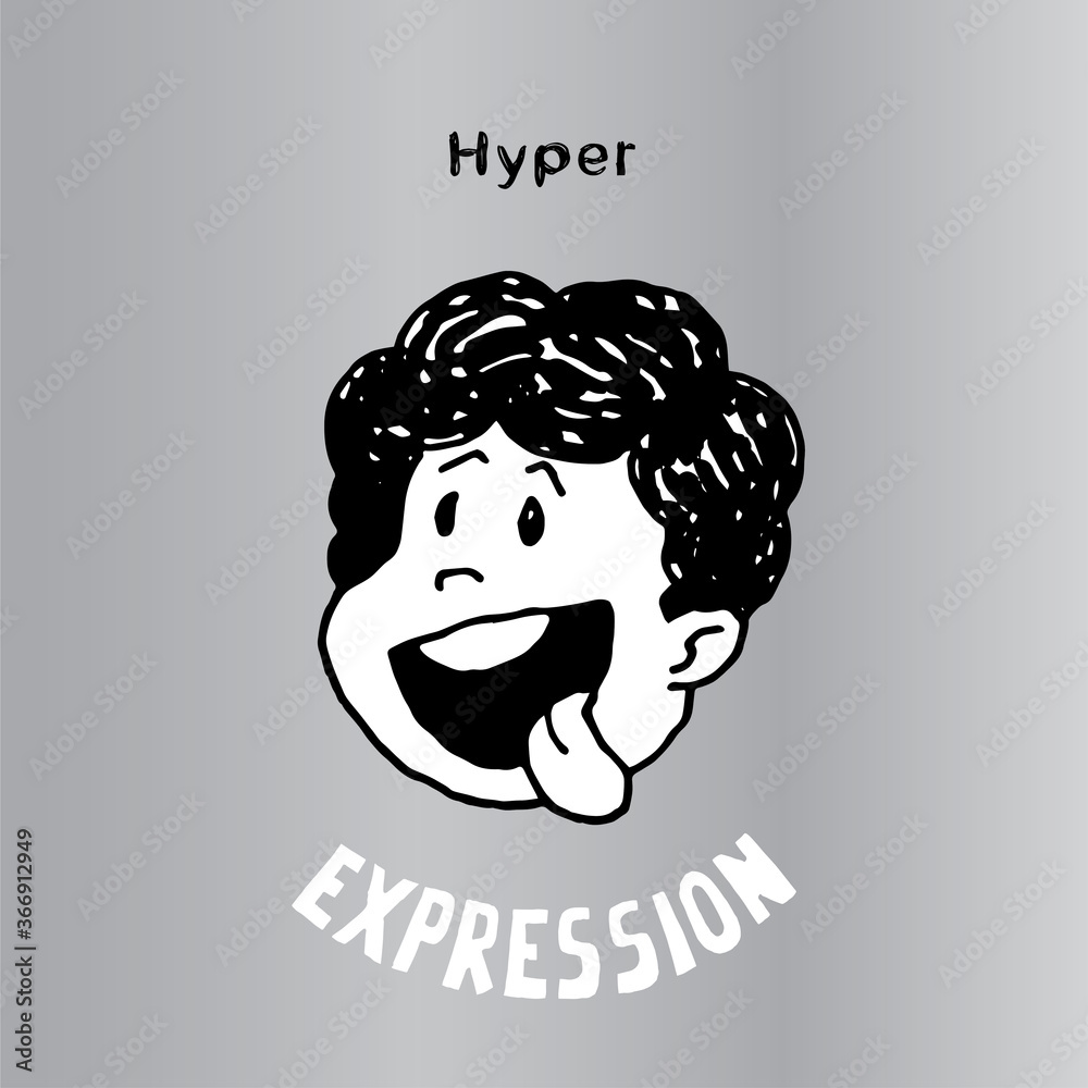 Print this illustration to express Hyper. It can be used as emoticons ...