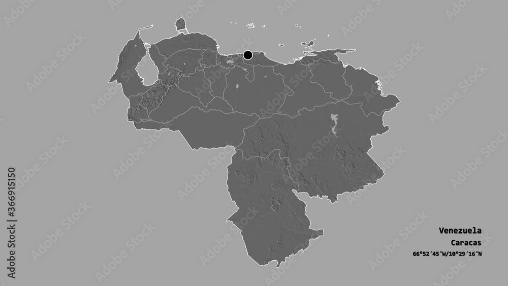 Vidéo Stock Distrito Capital, state of Venezuela, with its capital ...