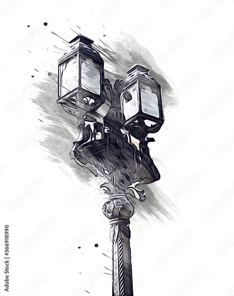 Antique Street Sign Drawing