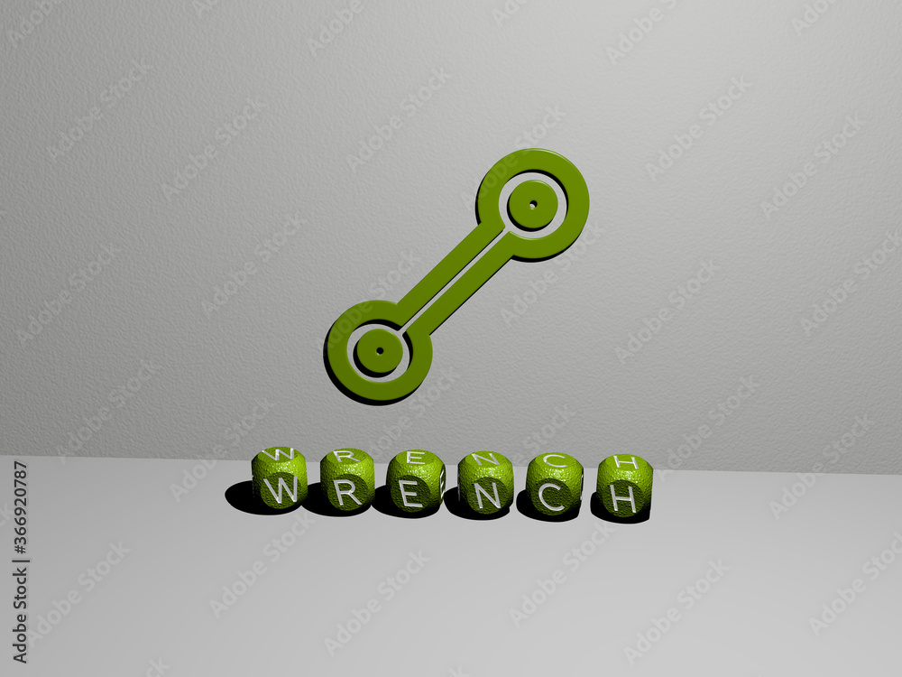3D graphical image of WRENCH vertically along with text built by ...