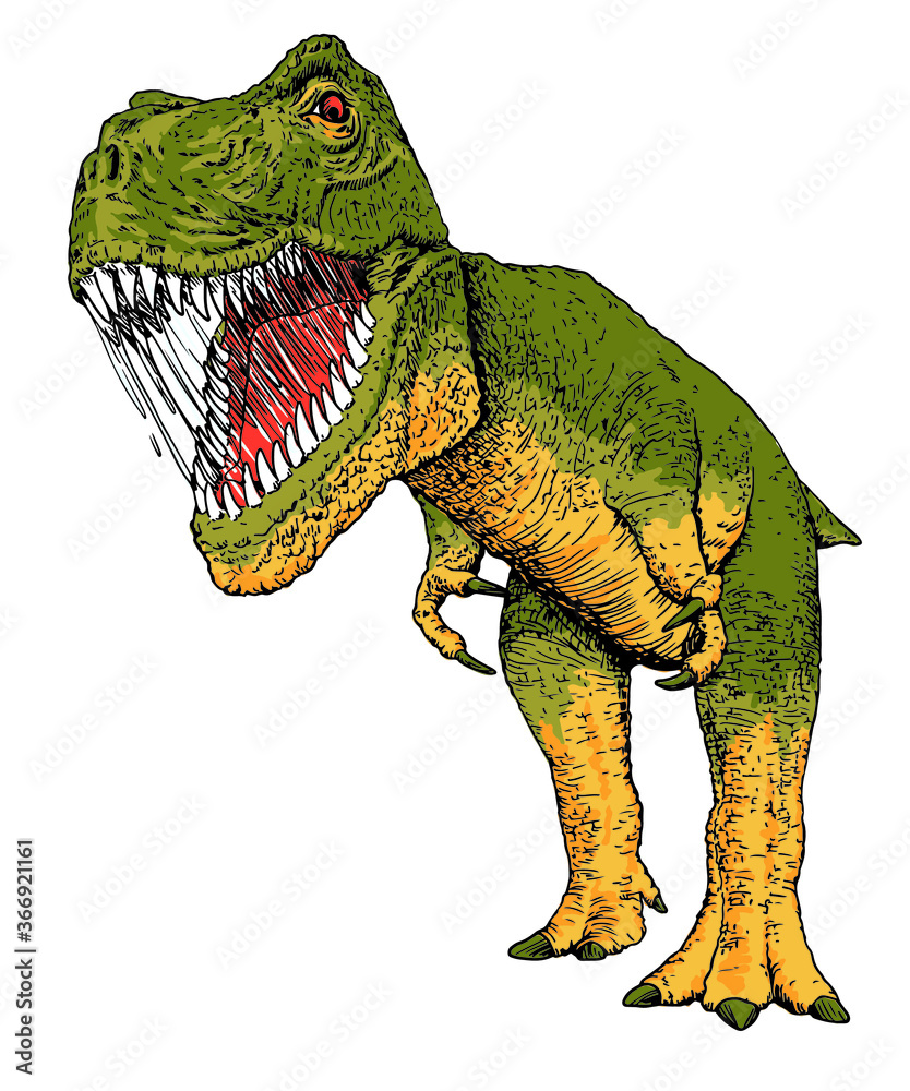 Hand drawn realistic of dinosaur, Vector illustration Stock Vector ...