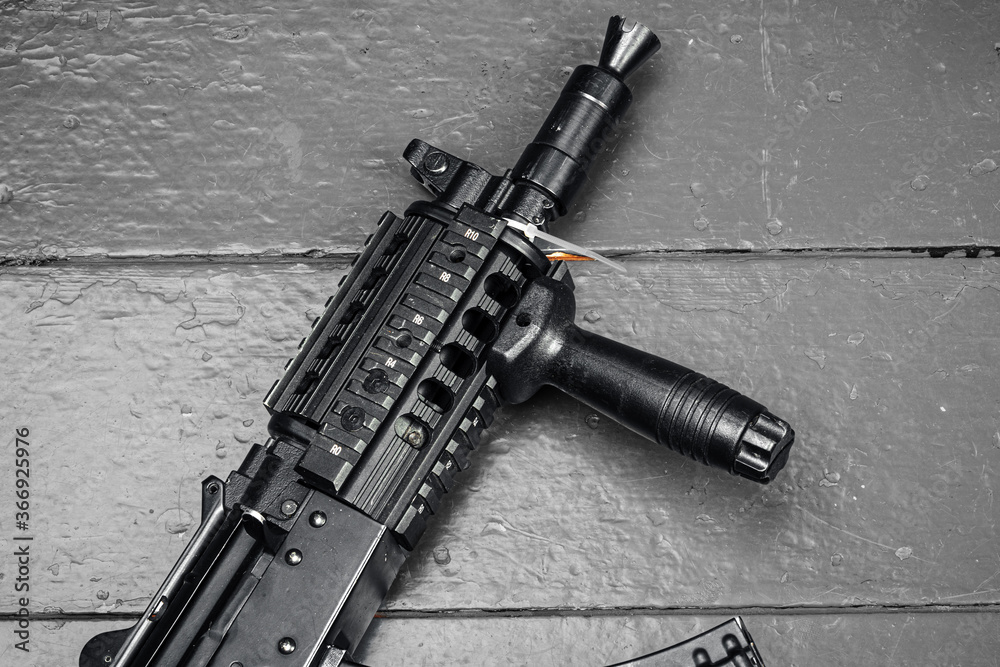 Russian automatic rifle Ak-47 close up, military weapon Stock Photo ...