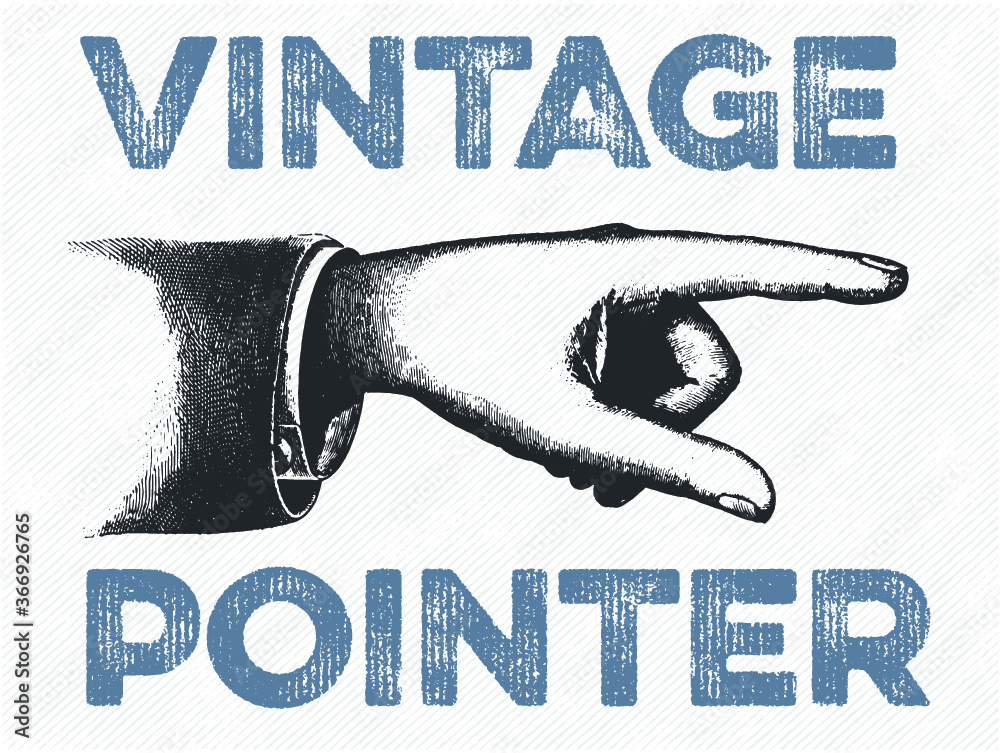 Vintage retro pointer hand vector isolated template Stock Vector ...