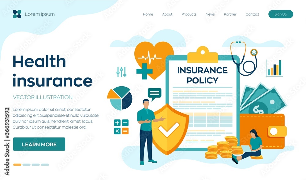 Vecteur Stock Health insurance concept. Healthcare, finance and medical ...