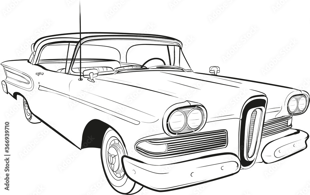 American Muscle Car Drawings
