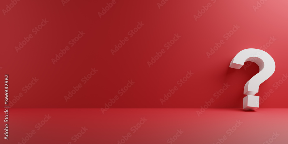 White question mark on a red background Stock Illustration | Adobe Stock