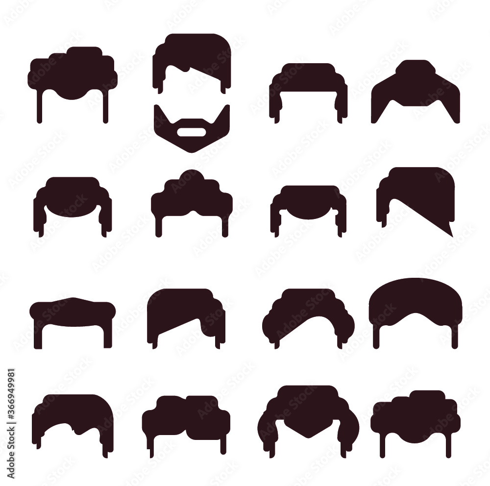 Man hair, Woman , vector hairstyle - vector Use for avatars Stock ...