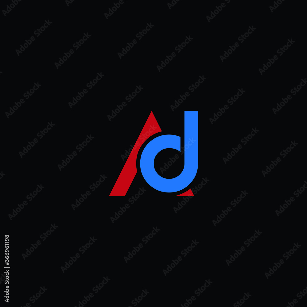 AD or DA logo and icon designs with different colors and backgrounds ...