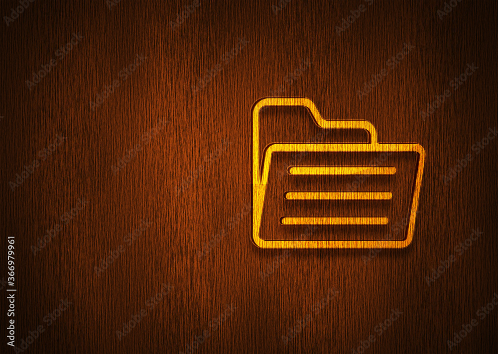 Folder icon dark wood texture background illustration Stock ...