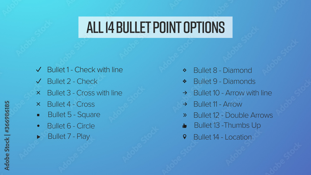 Minimal Bullet Points List Stock Template | Adobe Stock