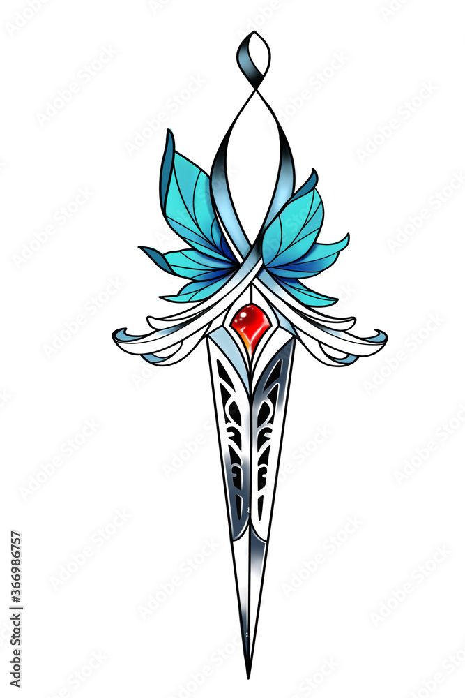Blade tribal art tattoo design Stock Illustration | Adobe Stock