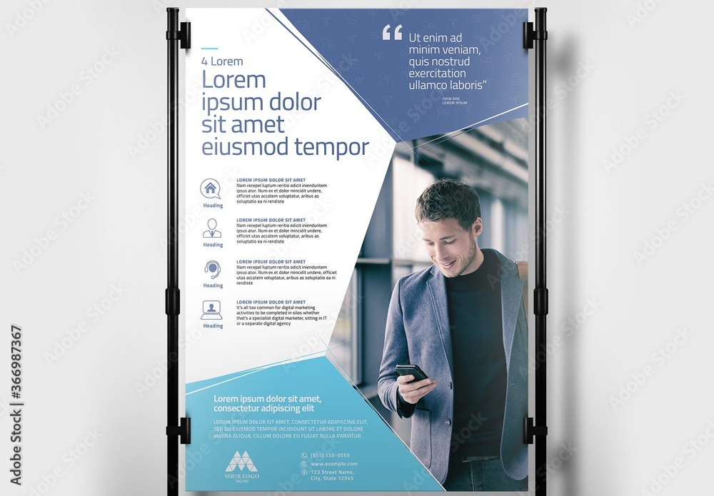 Business Poster Banner with Modern Corporate Style Stock Template ...