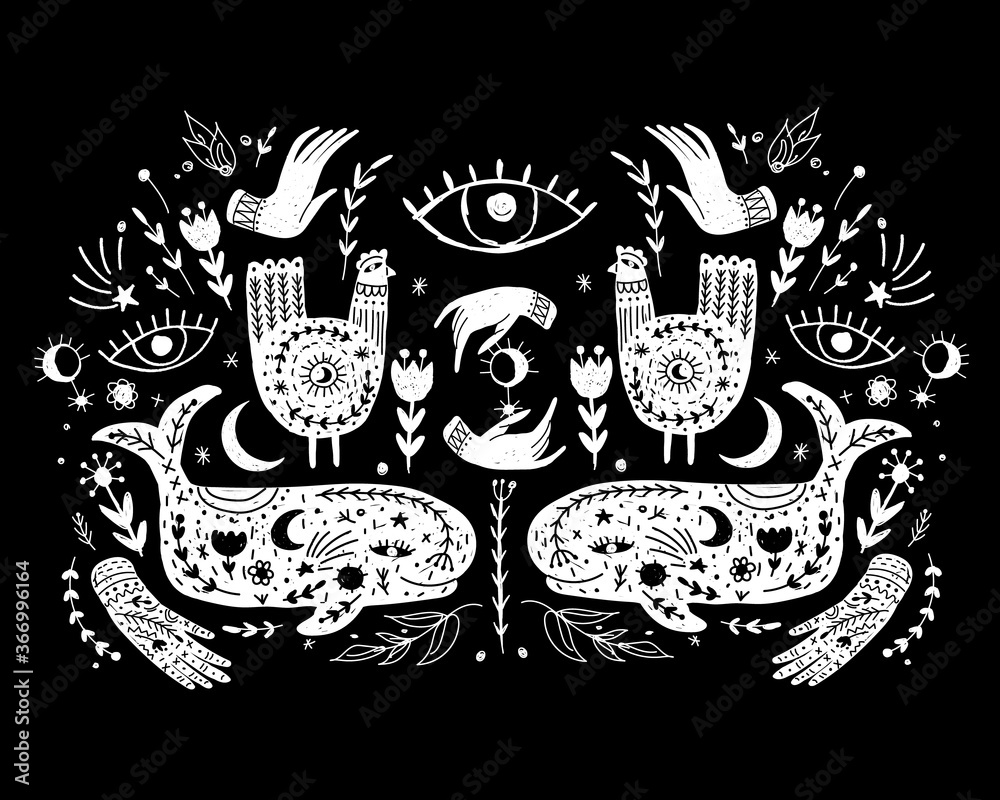 Modern Bohemian Style Folk Tribal Art In The Scandinavian Style Folk modern-bohemian-style-folk-tribal-art-in-the-scandinavian-style-folk