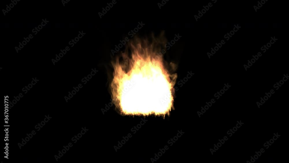 Realistic fire animation on black background . 4K animation for film ...