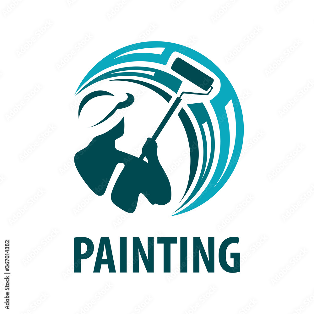 Vector logo of a painter, painting work Stock Vector | Adobe Stock