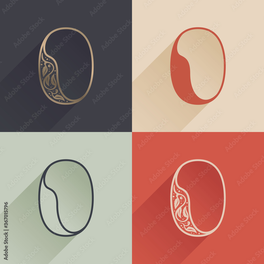 Classic number zero logo with premium decoration, Four style serif font ...