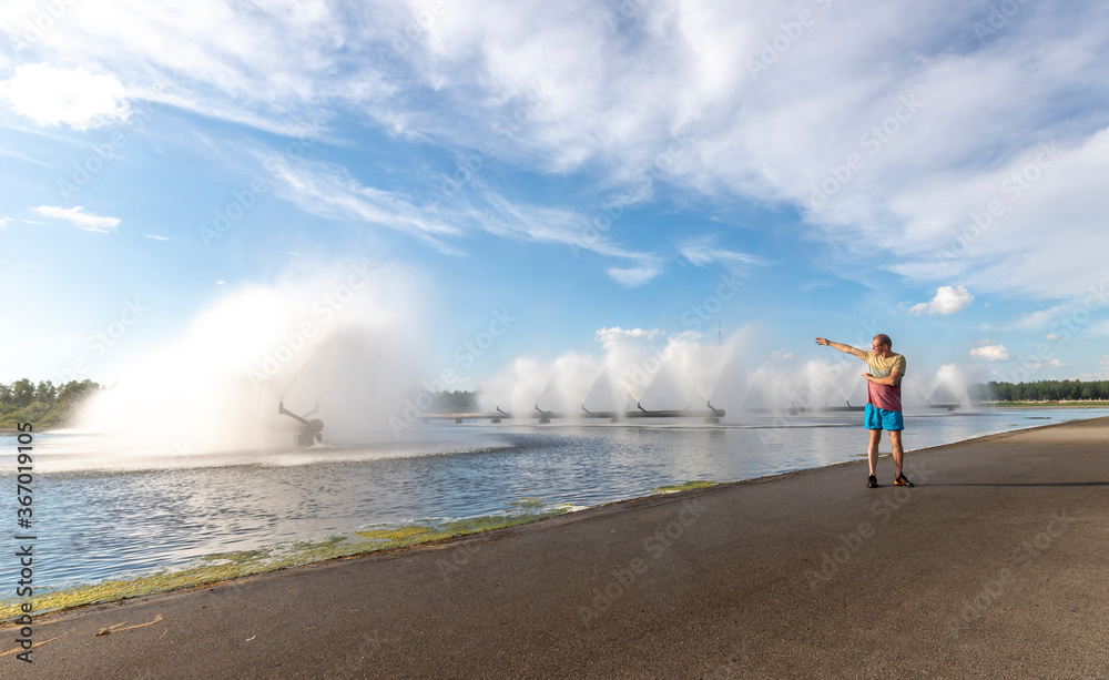 Spray ponds pools for cooling water in a nuclear or electro power plant ...