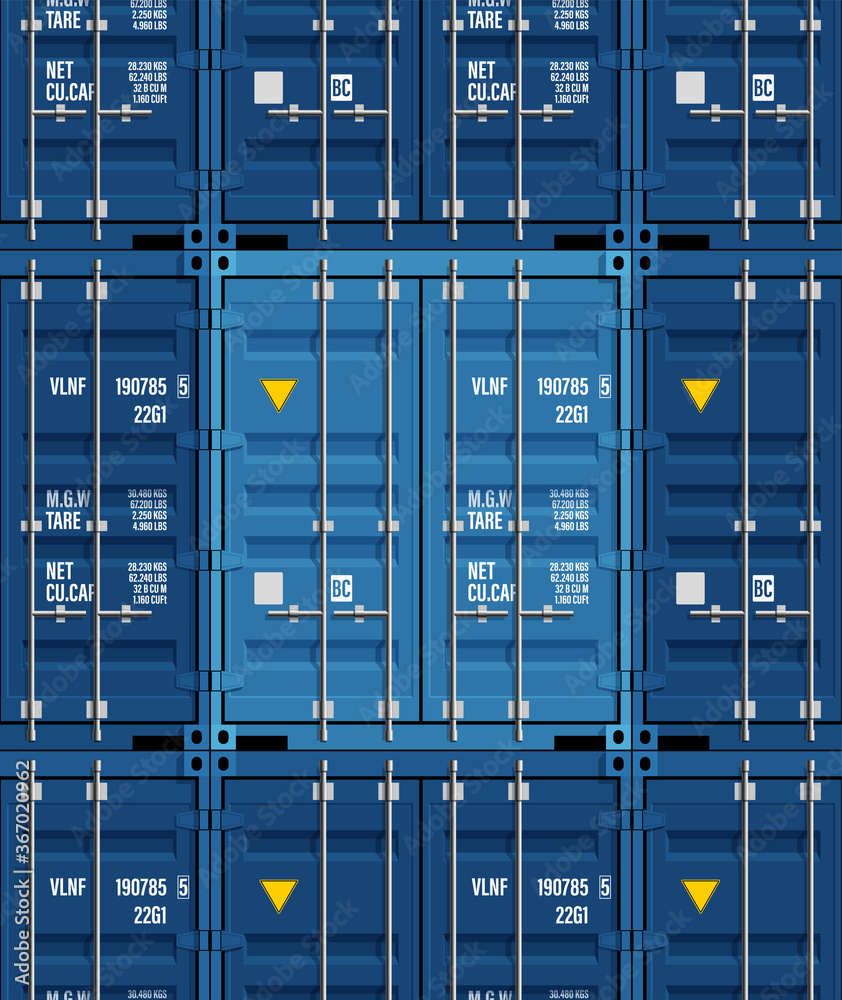 Flat side view express shipping cargo 20 foot container delivery. Large ...