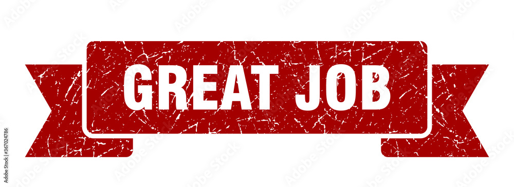 great job grunge vintage retro band. great job ribbon Stock Vector ...