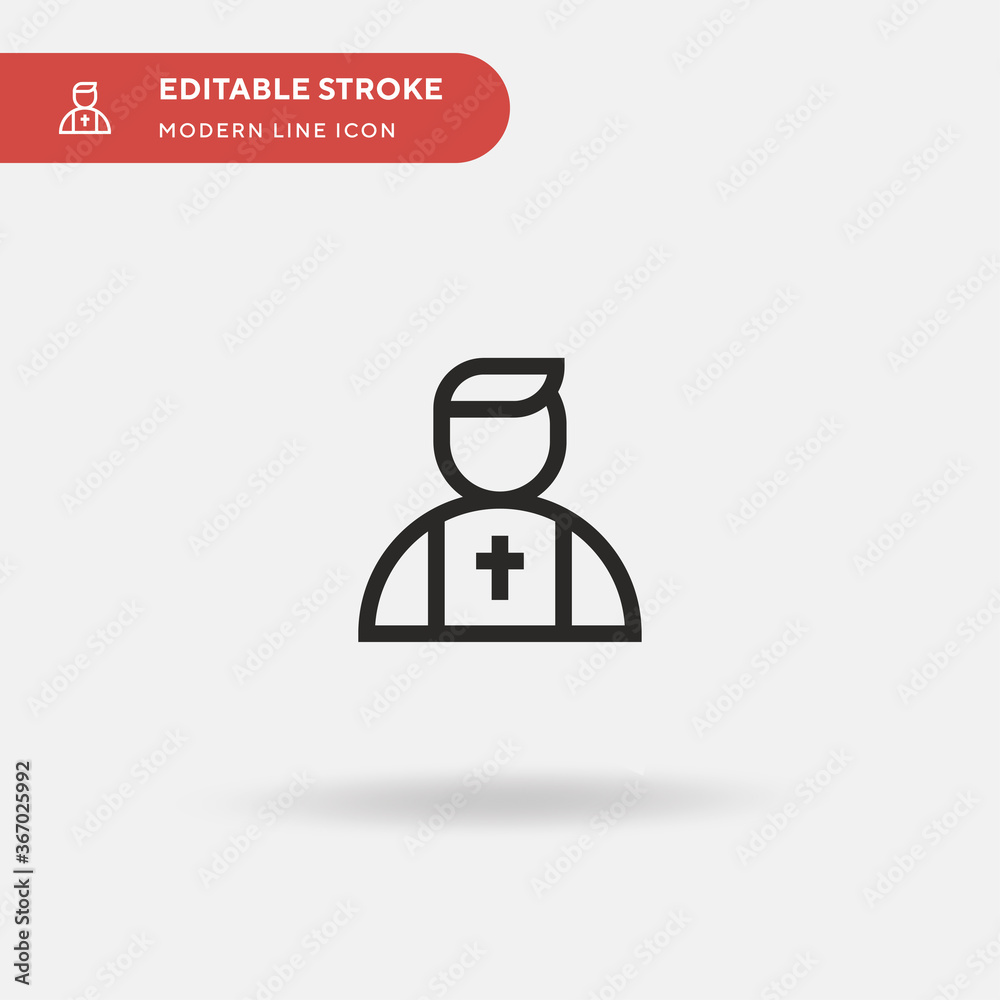 Priest Simple vector icon. Illustration symbol design template for web ...