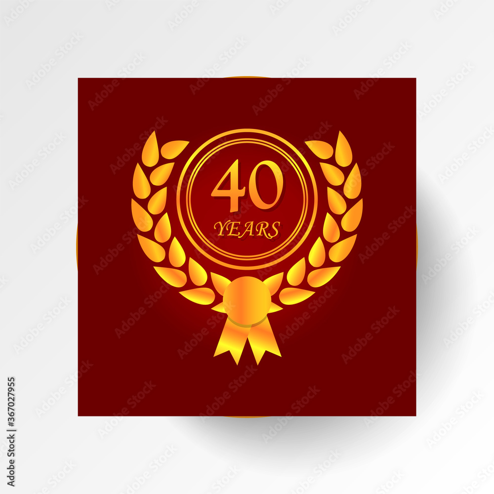 Anniversary, 40 years multicolored icon button. Can be used for web ...