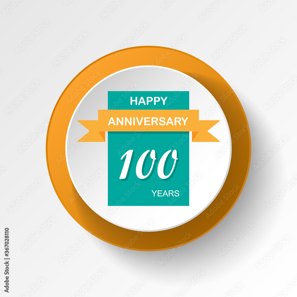 Anniversary, 100 years multicolored icon button. Can be used for web ...