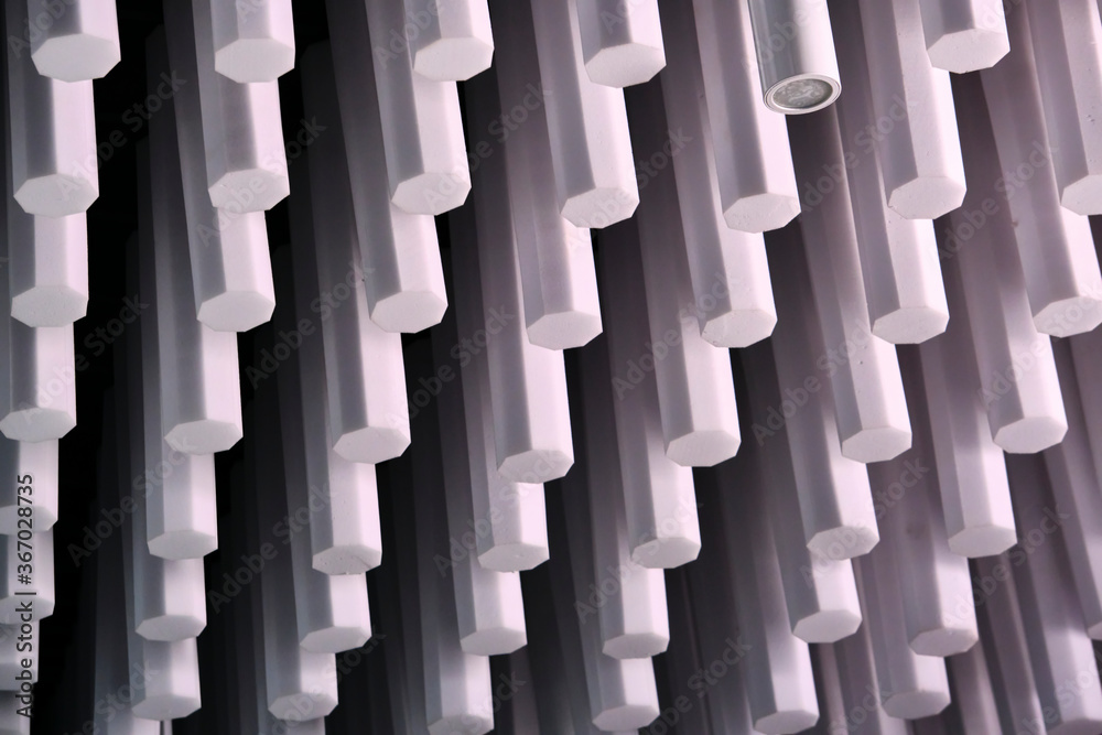 soundproofing coating close-up. Recording studio details. low light ...