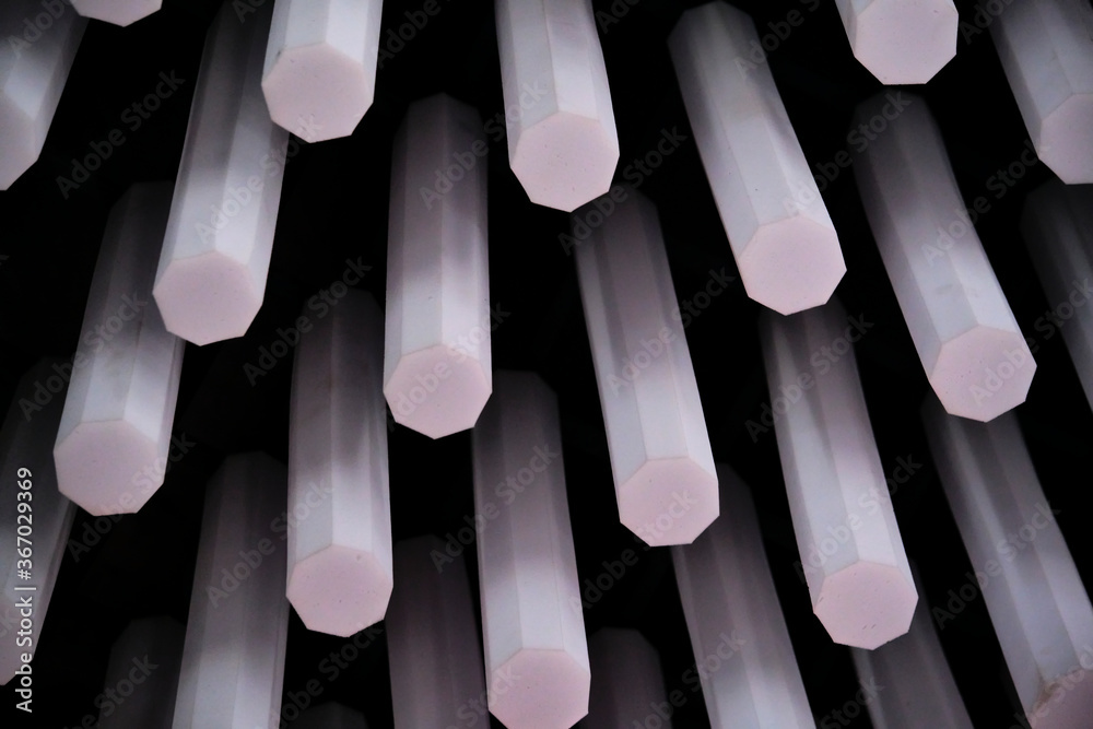 soundproofing coating close-up. Recording studio details. low light ...