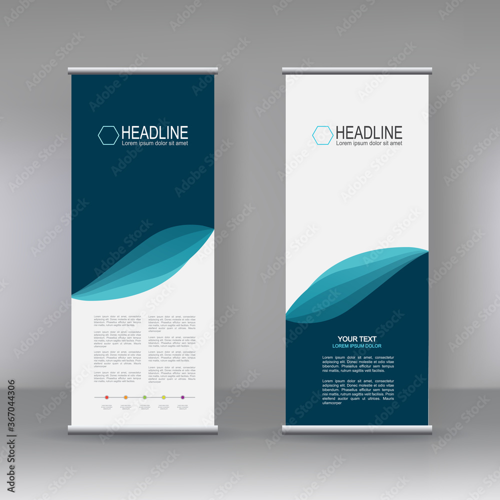 Vertical banner stand template design, infographics, Modern Flag Banner ...