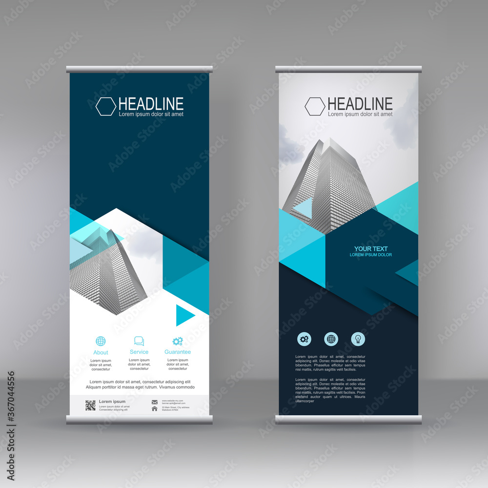 Vertical banner stand template design, infographics, Modern Flag Banner ...