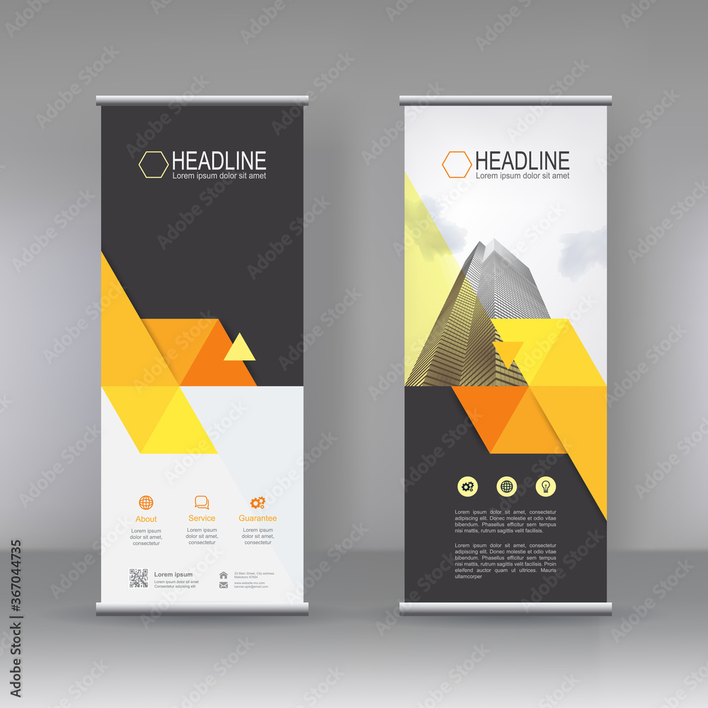 Vertical banner stand template design, infographics, Modern Flag Banner ...