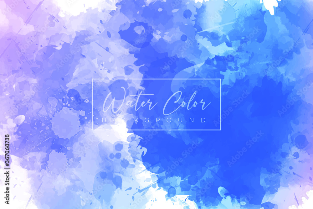 Abstract watercolor vector banner background, blue-purple color ...