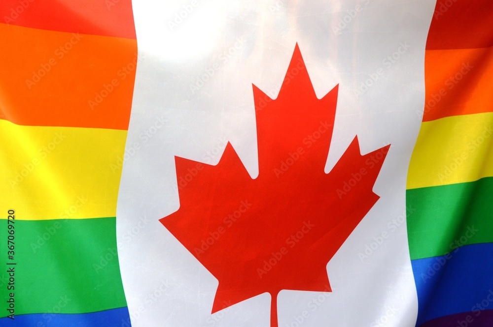 LGBT Canada flag. Rainbow flag. Symbol of pride and tolerance Stock ...